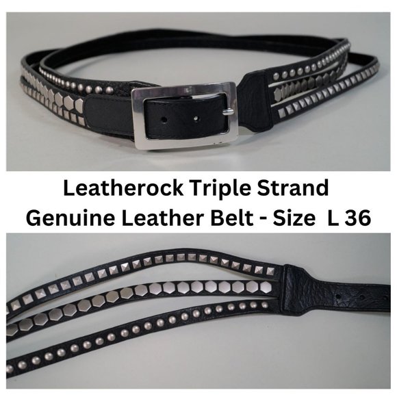 Leatherock | Accessories | Leatherock Triple Strand Studded Leather ...
